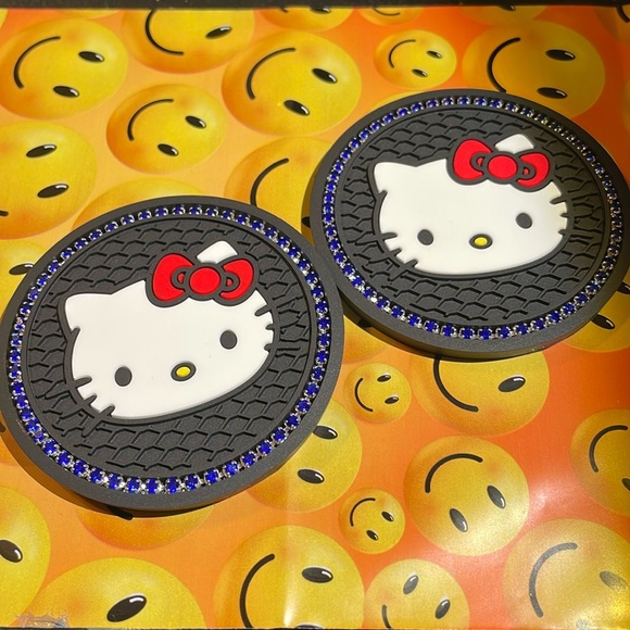 Other | Blue Hello Kitty Car Cupholder Coasters | Poshmark